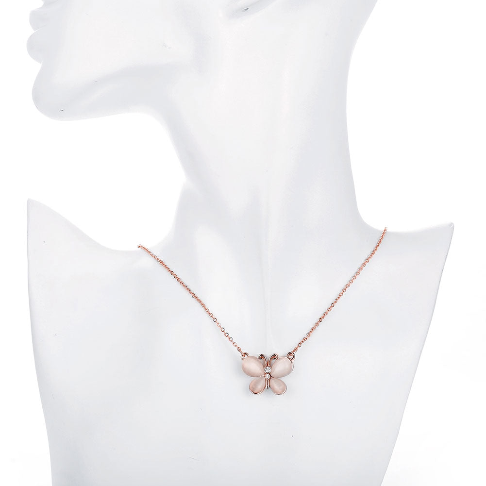 Swarovski Crystal Butterfly Necklace in 18K Rose Gold Plated – Golden ...